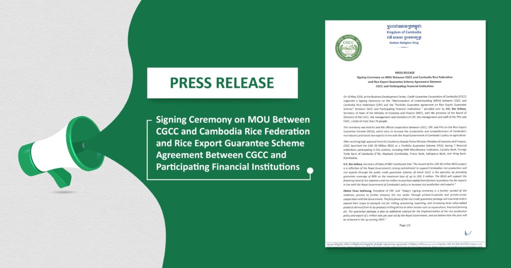 PRESS RELEASE Signing Ceremony on MOU Between CGCC and Cambodia Rice ...